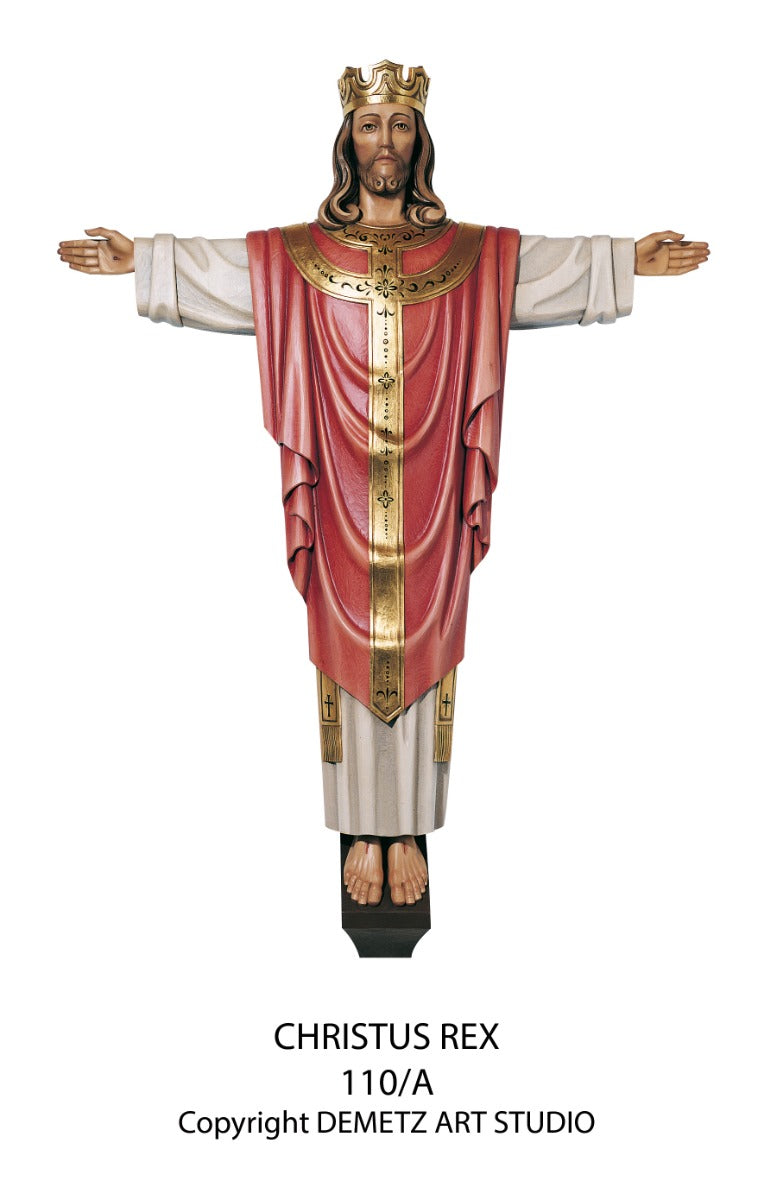 WOOD CARVED CHRISTUS REX - 110-A – Church Supply Warehouse