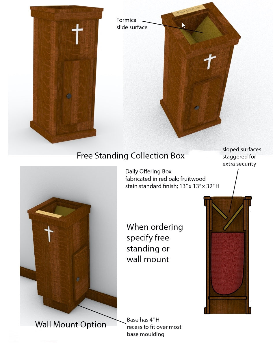 Free Standing or Wall Mount Collection Box - 1438-1439 – Church Supply ...