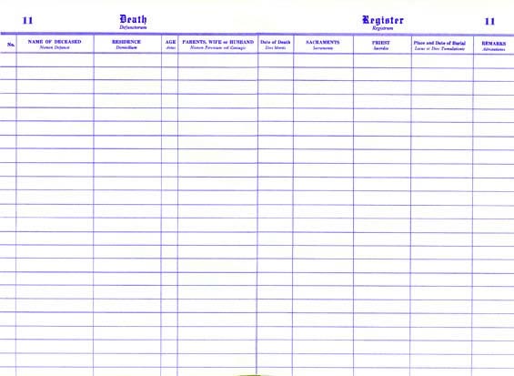 193 Death Register & Record Book – Church Supply Warehouse