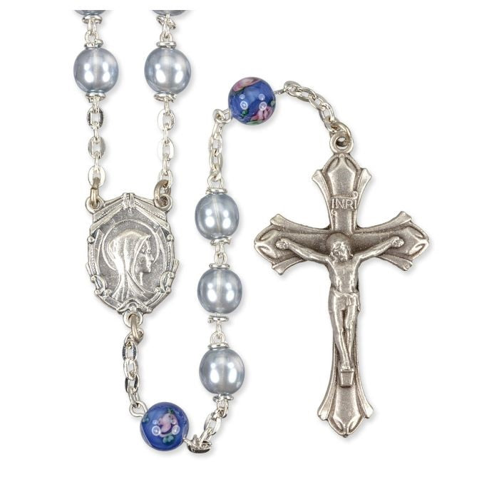 Light Blue Rosary - 7mm Pearl Beads - 2307LB – Church Supply Warehouse
