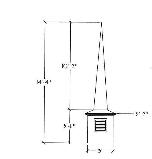 Steeple With white non-functioning louvers - 3614-S-L – Church Supply ...