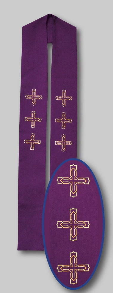 Three Crosses Overlay or Deacon Stole – Church Supply Warehouse