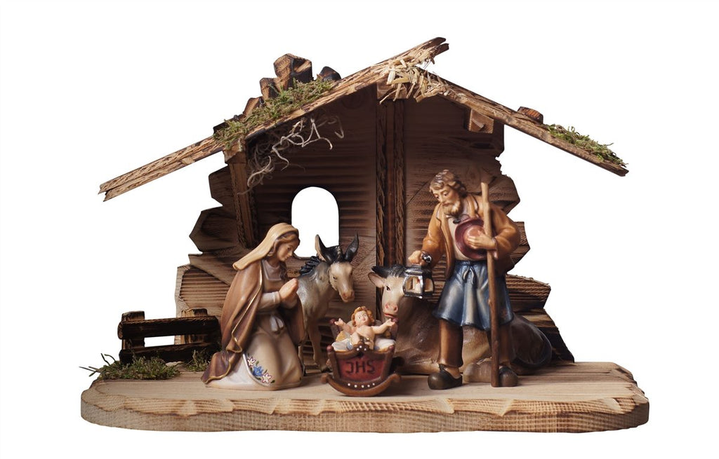 Heimatland Nativity Set - 7 pieces - Tyrol Stable for Holy Family - 78 ...