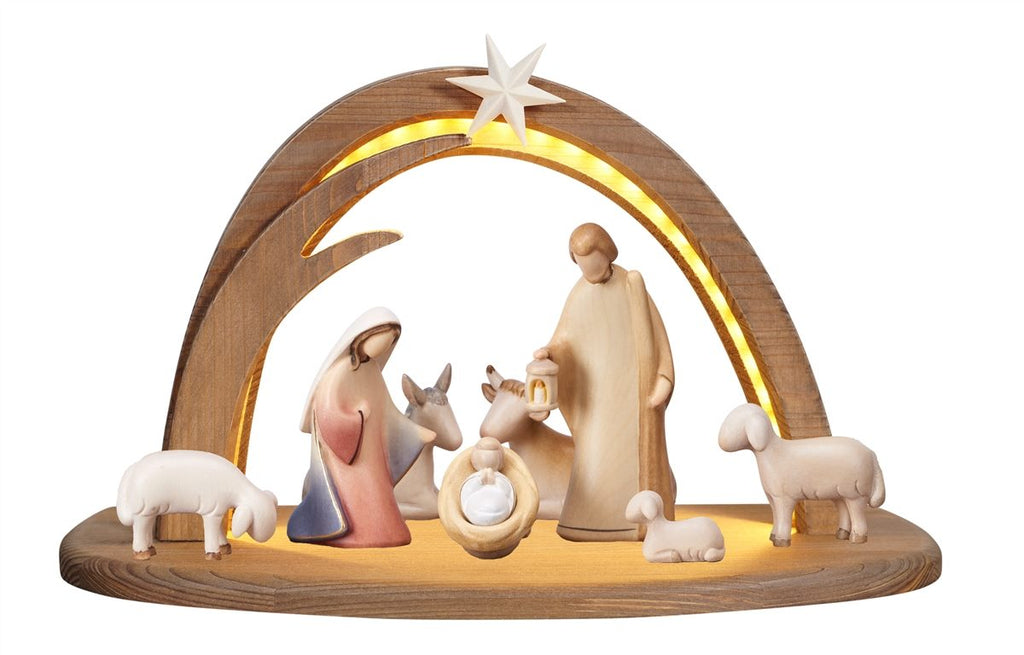 Leonardo Nativity Set - 10 pieces - Stella Stable with Lighting - 9108 ...