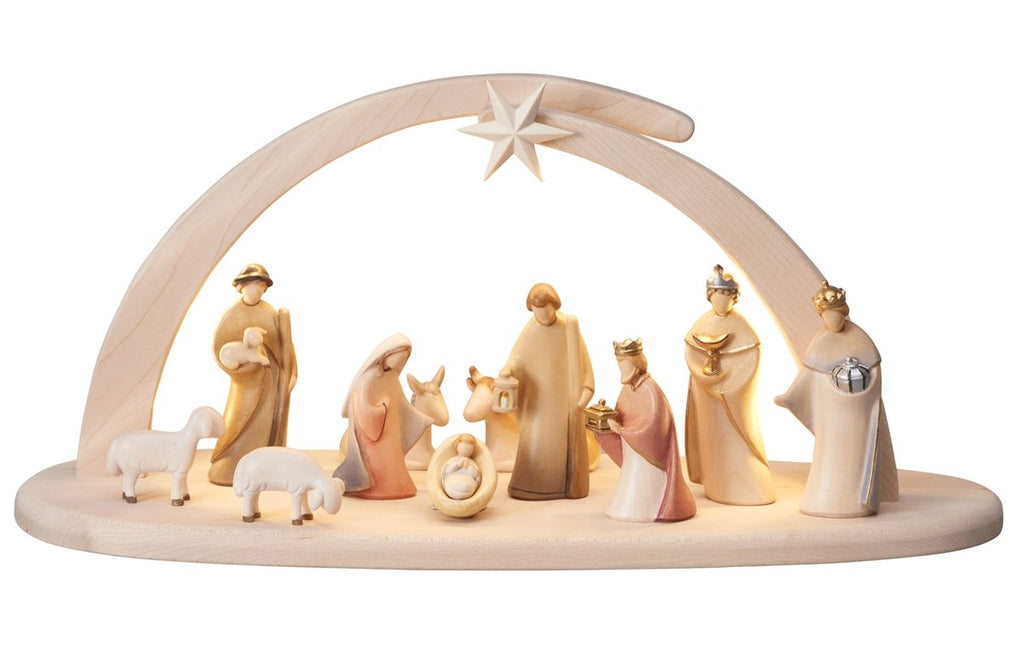 Leonardo Nativity Set - 13 pieces - Leonardo Stable with Lighting - 91 ...