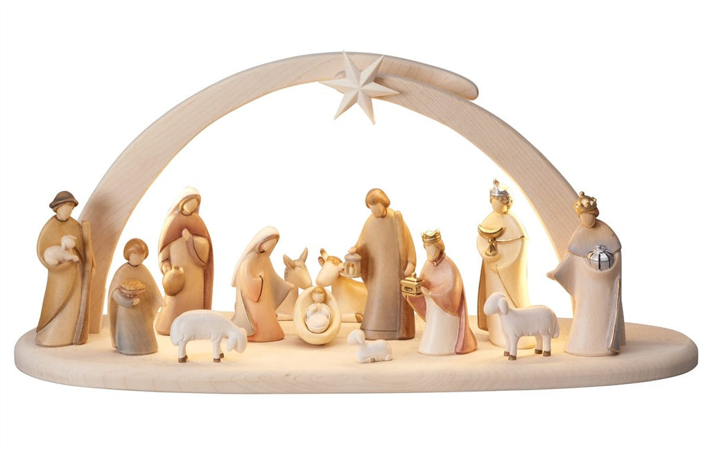 Leonardo Nativity Set - 16 pieces - Leonardo Stable with Lighting - 91 ...