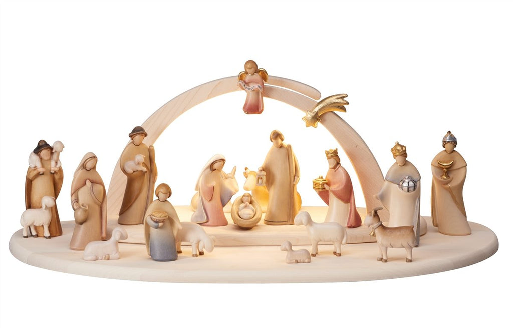 Leonardo Nativity Set - 21 pieces - Leonardo Stable with Lighting - 91 ...