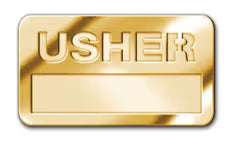 Usher Name Badge W/ Cut-out Lettering Brass Finish - CC06-06826 ...