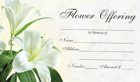 Lily Flower Offer Envelope 100 pcs - CS405-O – Church Supply Warehouse