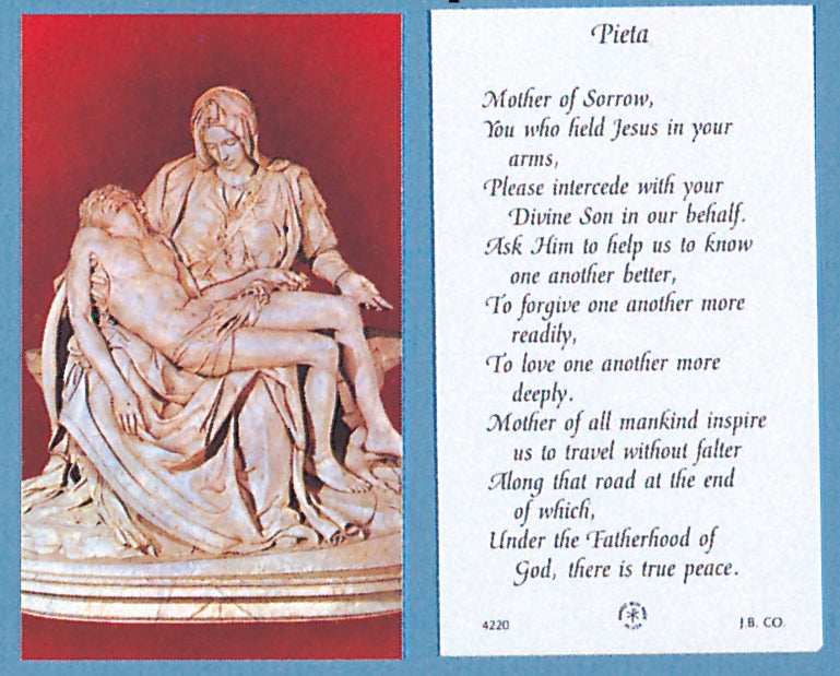 JB4220P Pieta Holy Card – Church Supply Warehouse