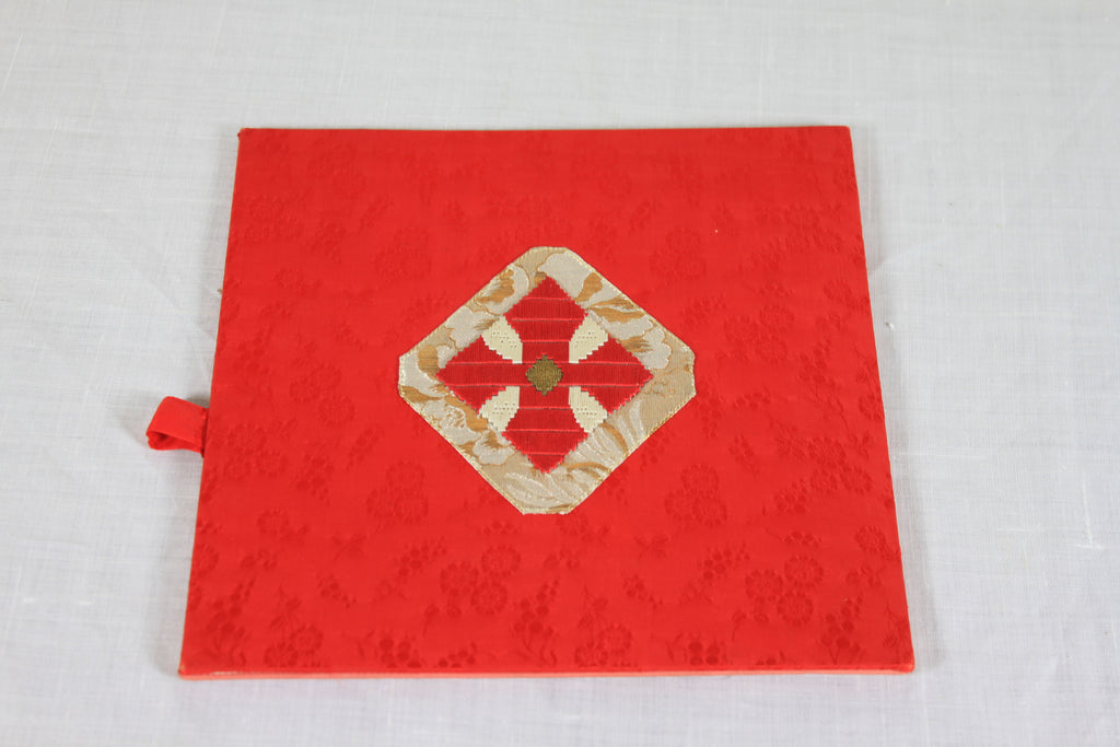 Used Burse with red/gold flower style cross – Church Supply Warehouse