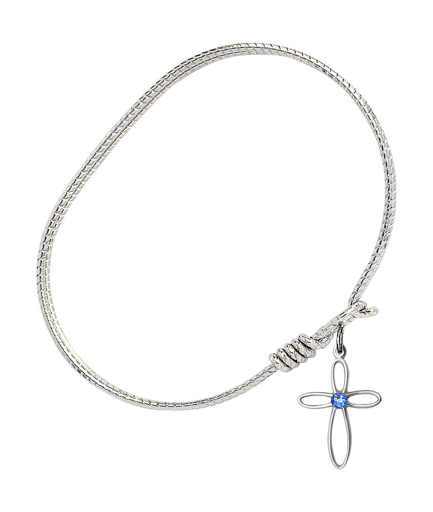 1707STN9 Loop Cross Bangle Bracelet, Available in multiple sizes and d ...