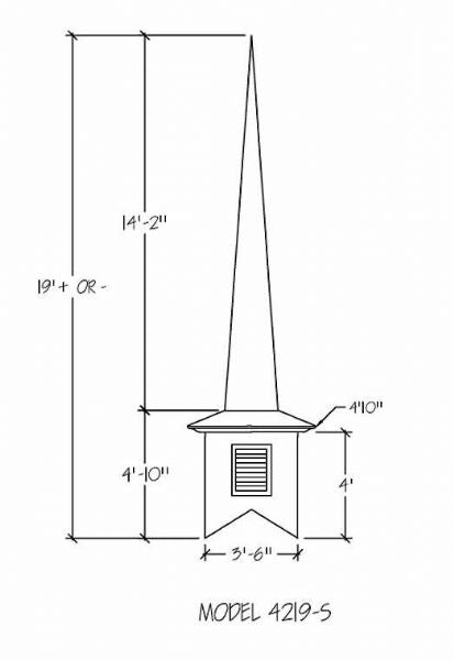 4219-S-L Steeple with Louvers – Church Supply Warehouse