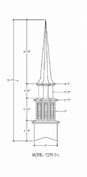 7231-S-L Steeple with Louvers – Church Supply Warehouse