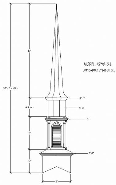 7236-S-L Steeple with Louvers – Church Supply Warehouse