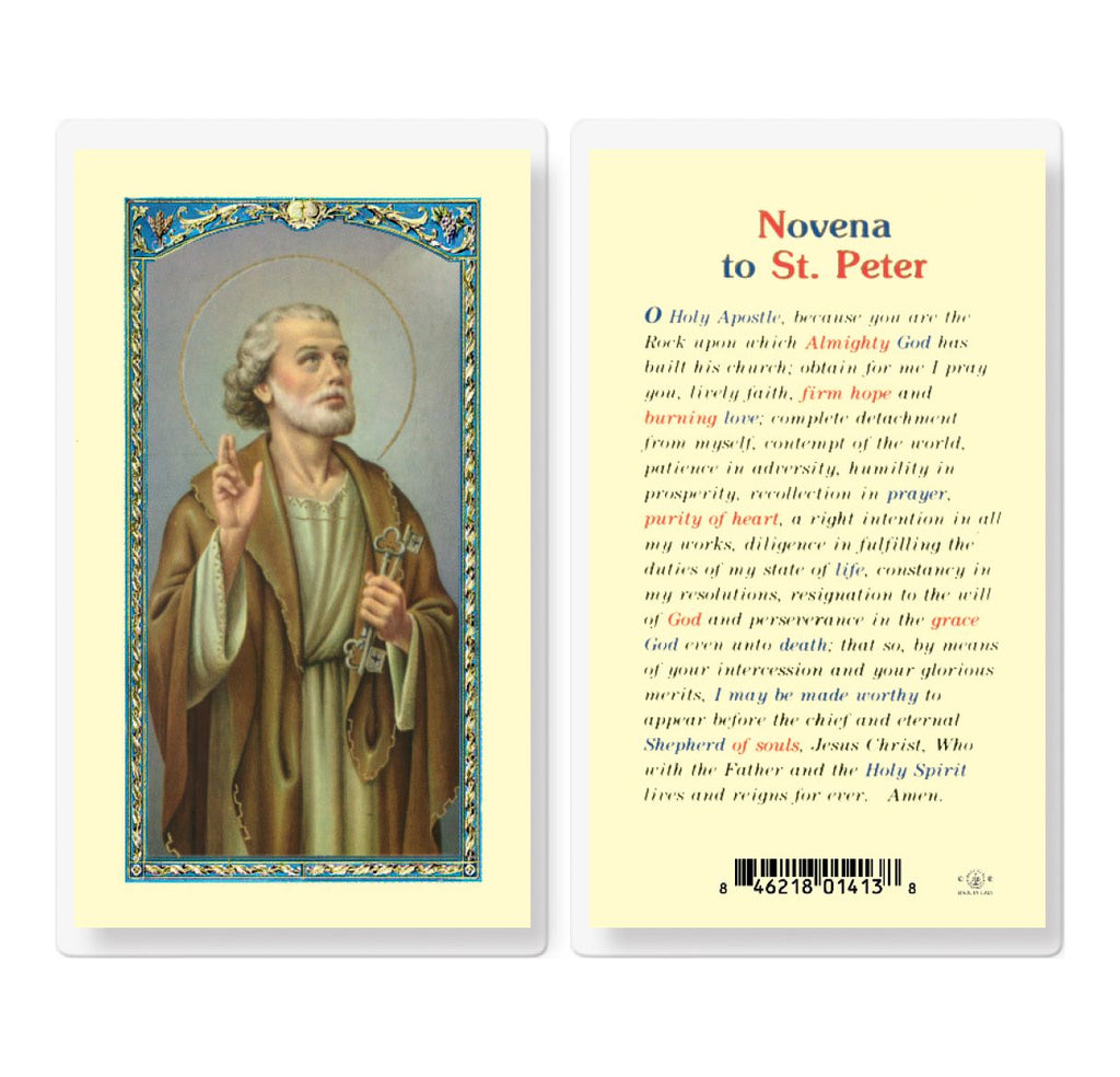 Novena to St. Peter - Holy Card - E24-518 – Church Supply Warehouse