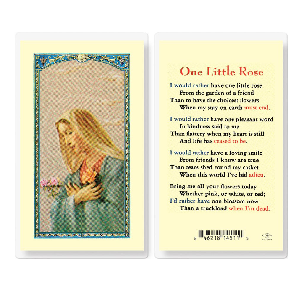 One Little Rose - Holy Card - E24-722 – Church Supply Warehouse