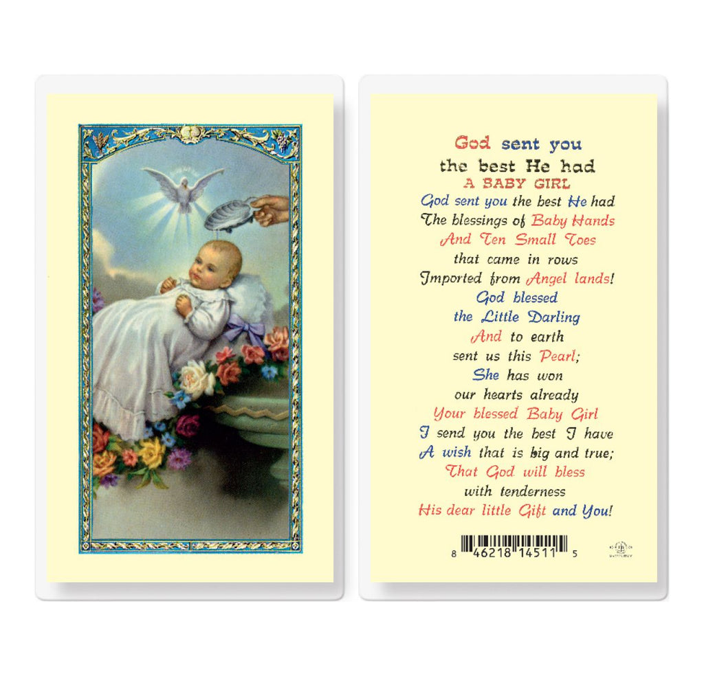 Baby Girl Prayer - Holy Card - E24-852 – Church Supply Warehouse