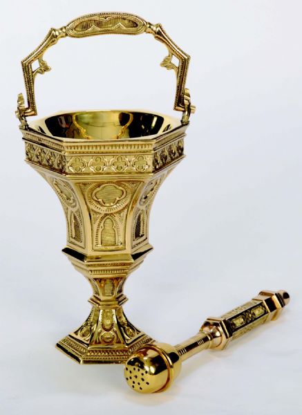 H-11 Holy Water Bucket with Sprinkler Set – Church Supply Warehouse