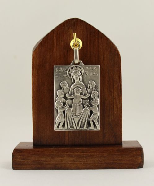 PY197BSP-STAND Sancta Maria on Wooden Stand – Church Supply Warehouse