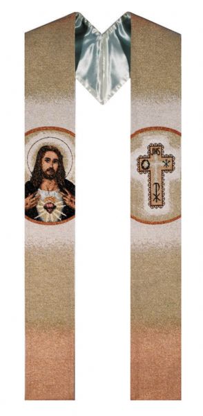 ST006 Sacred Heart of Jesus with Cross Priest Stole – Church Supply ...
